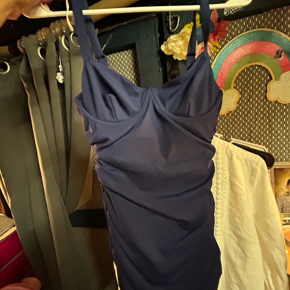 SKIMS | Swim | Nwt Skims Navy Blue Ruched Swimsuit | Poshmark